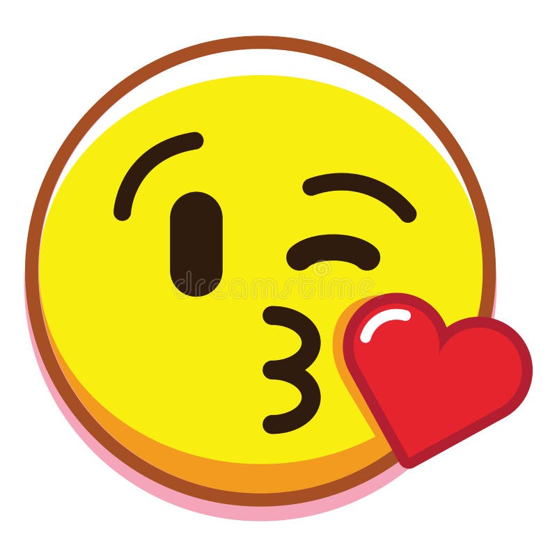 Kissing Face Isolated on White Background Stock Illustration ...