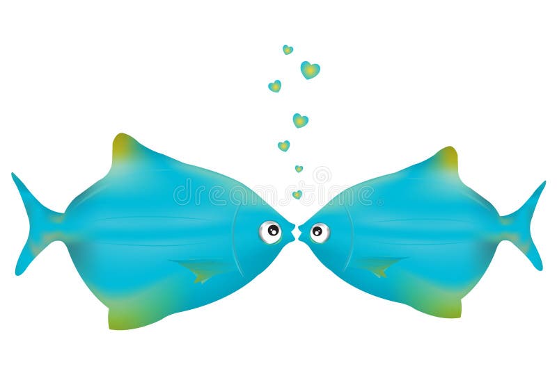 Blue Kissing Fish Clipart