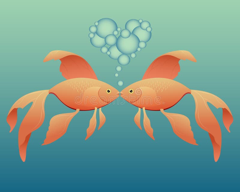 Two goldfish Kissing stock image. Image of marine, lonely - 2326835