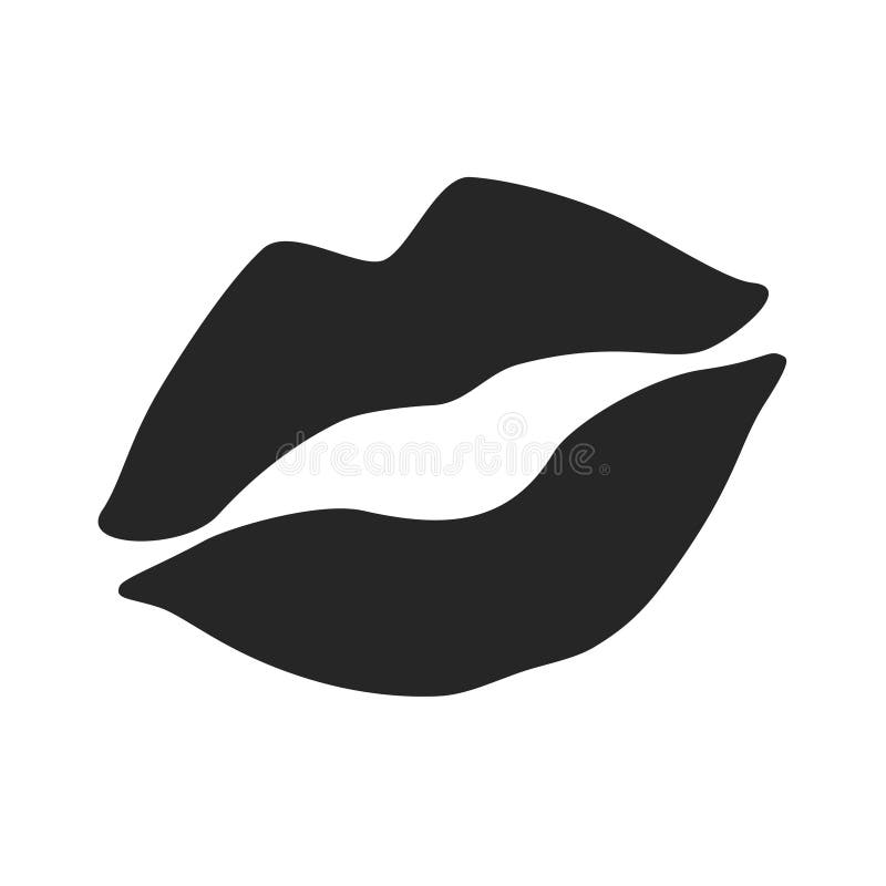 Kissing Lips Vector Icon Silhouette Stock Vector - Illustration of ...