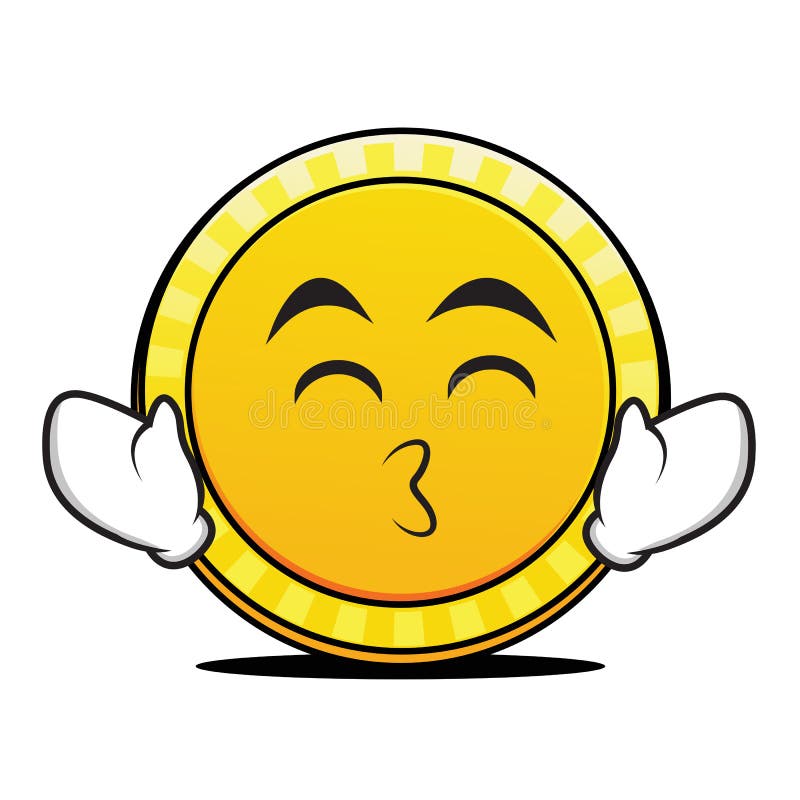 Kissing Face Coin Cartoon Character Stock Illustrations – 6 Kissing ...