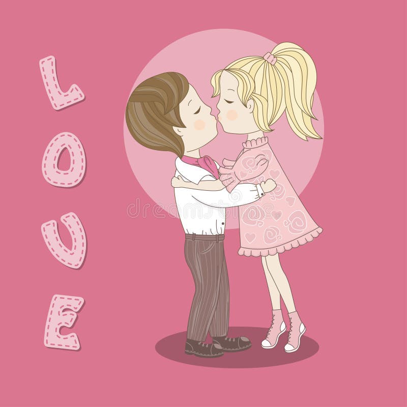 Kissing teens stock vector. Illustration of love, beloved - 28911154