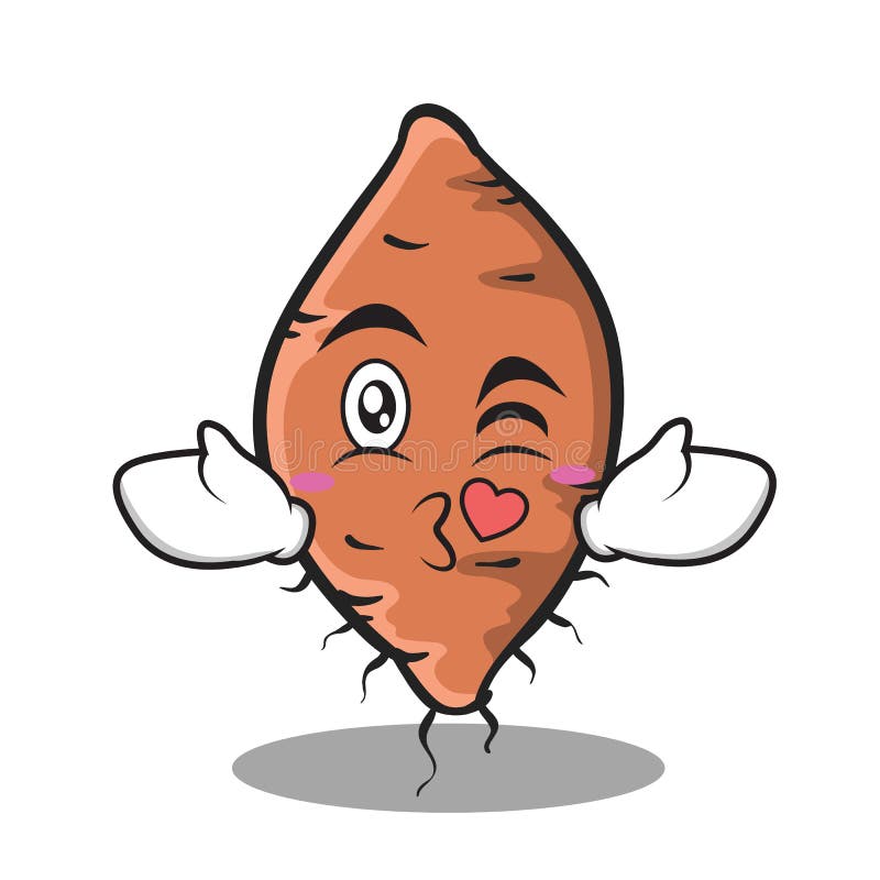 Kissing Yam Character Cartoon Style Stock Vector - Illustration of ...