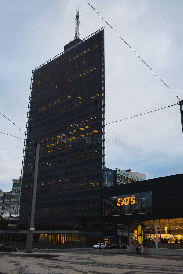 A Kista Science Tower with a Cloudy Sky in Sweden Editorial Image ...