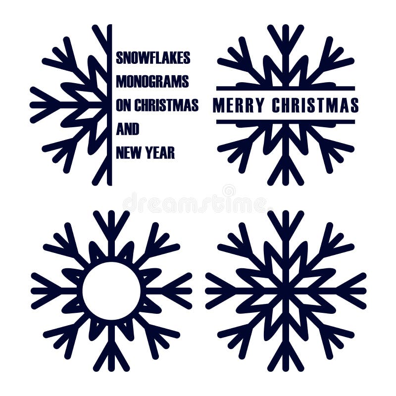 Kit. Christmas Snowflake and Three Types of Monogram Stock Vector ...