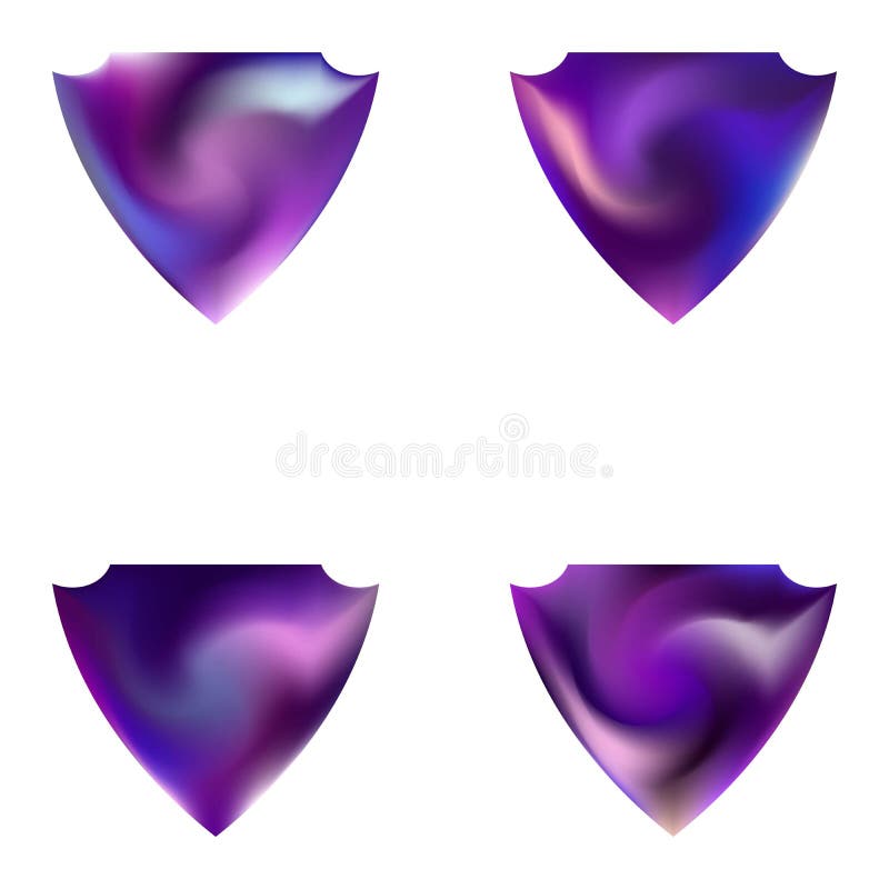 Kit of Colorful Backgrounds in the Form of a Shield Stock Illustration ...