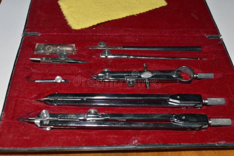 Kit for drawing stock photo. Image of compasses, industries - 66671706