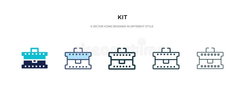 Kit Icon in Different Style Vector Illustration. Two Colored and Black ...