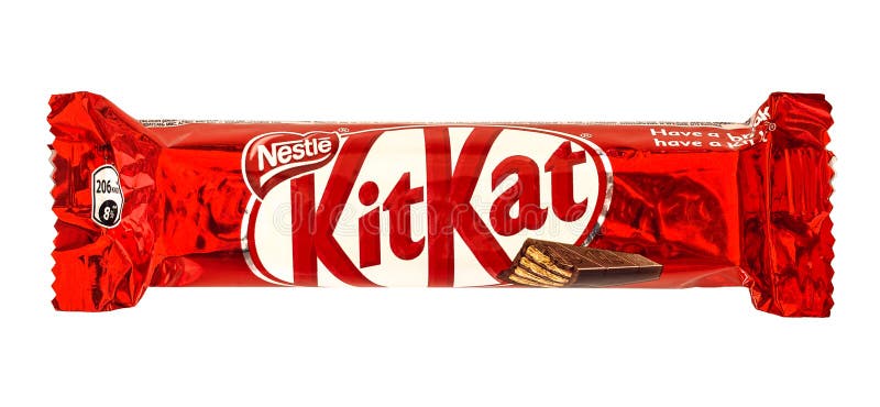 Kit Kat (by Nestle) Wafer Chocolate Bar, on White Editorial Stock Image ...
