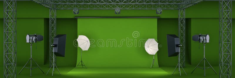 Photo studio. 3d rendering stock illustration. Illustration of ...