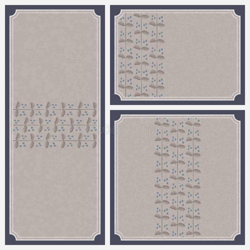 Kit of Three Postcards with Flowers Stock Vector - Illustration of ...