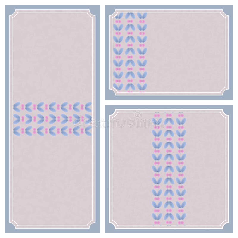 Kit Three Postcards Flowers Stock Illustrations – 4 Kit Three Postcards ...