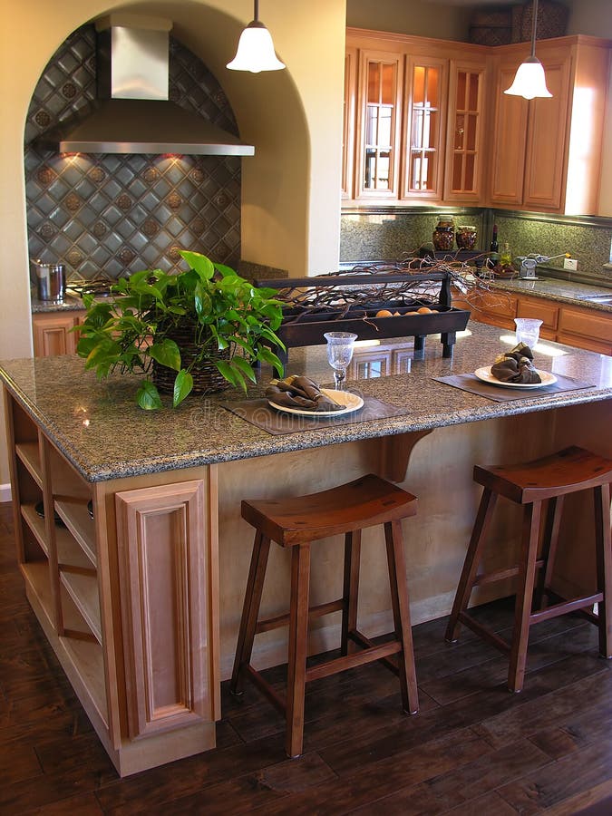 Kitchen stock image. Image of wood, counter, microwave - 1238853
