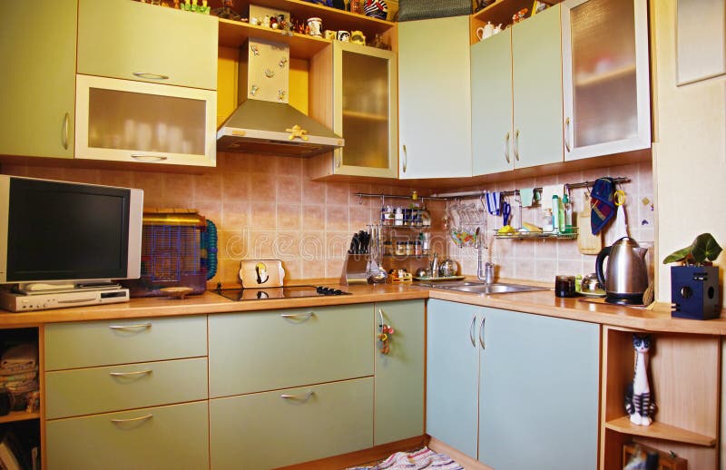 Kitchen stock photo. Image of wealth, room, stove, microwave - 12578358