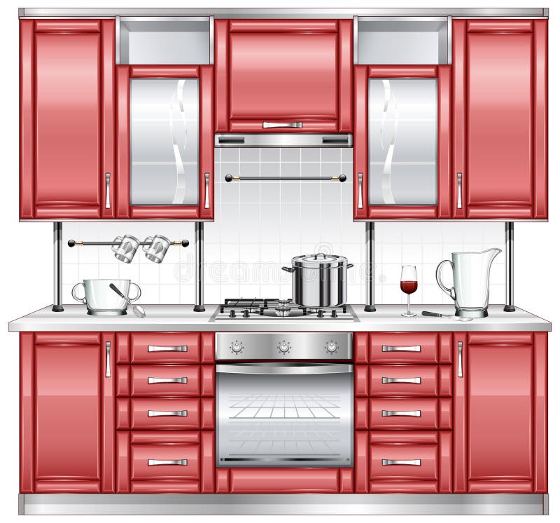 Modern Kitchen Interior stock vector. Illustration of cupboard - 77232363