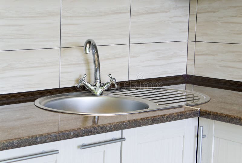 Kitchen Sink 2 stock image. Image of sink, tile, countertop - 4447353