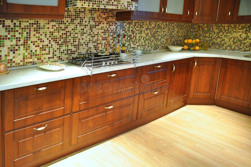 Beautiful kitchen panorama stock photo. Image of countertop - 5845014