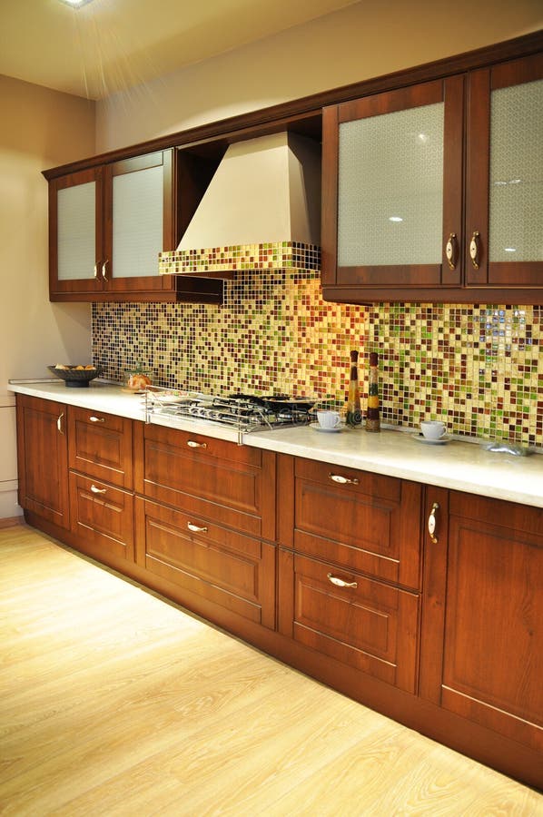 Wood kitchen stock image. Image of stove, chairs, residential - 3021449