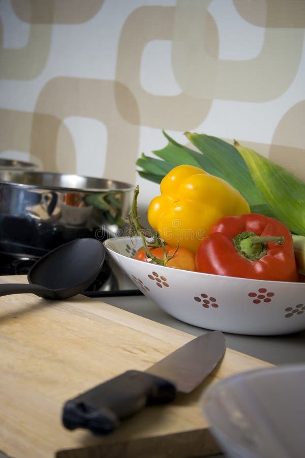 Cooking in a kitchen. stock photo. Image of kitchen, homelike - 28660076