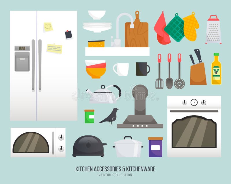 Kitchen Accessories. Kitchenware Vector Collection. Kitchen Interior ...
