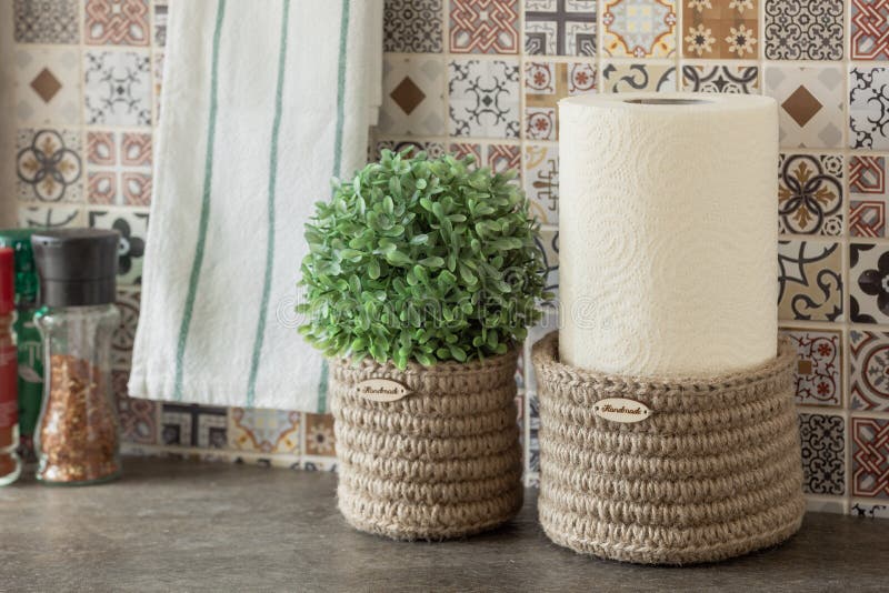 Kitchen Accessories on the Table, Eco Design, Jute Eco-friendly ...