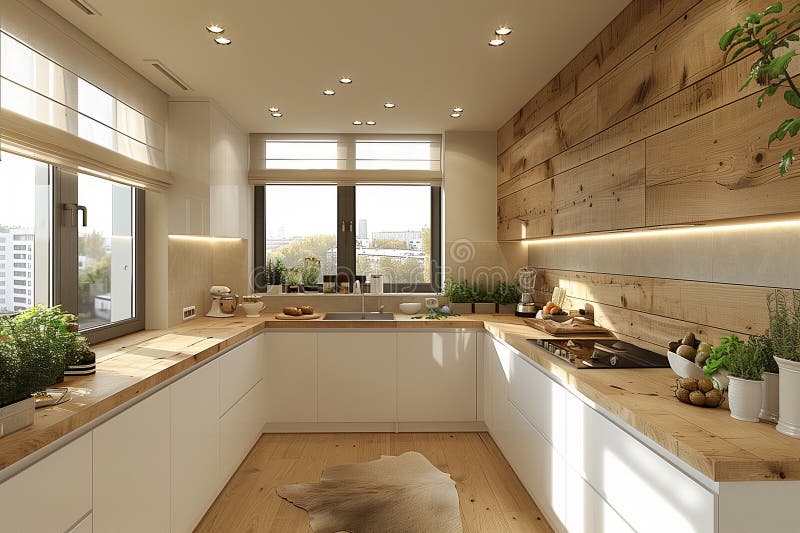 A Kitchen with Ample Counter Space for Storage and Food Preparation ...