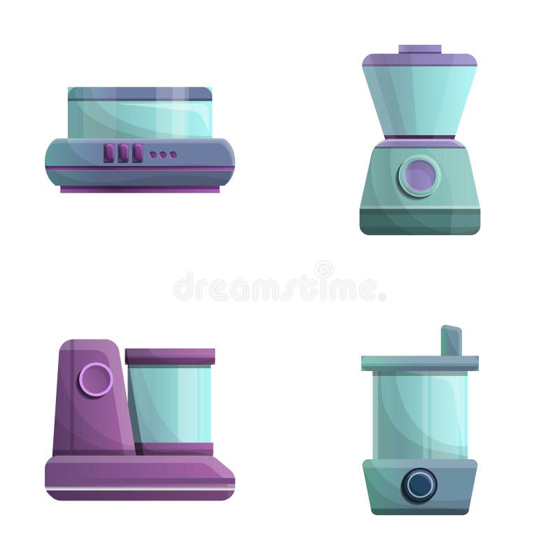 Kitchen Appliance Icons Set Cartoon Vector. Kitchen Equipment Stock ...
