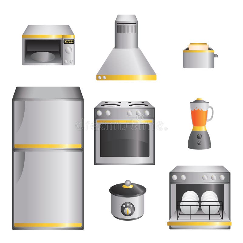 Electrical Appliances In The Kitchen Clipart