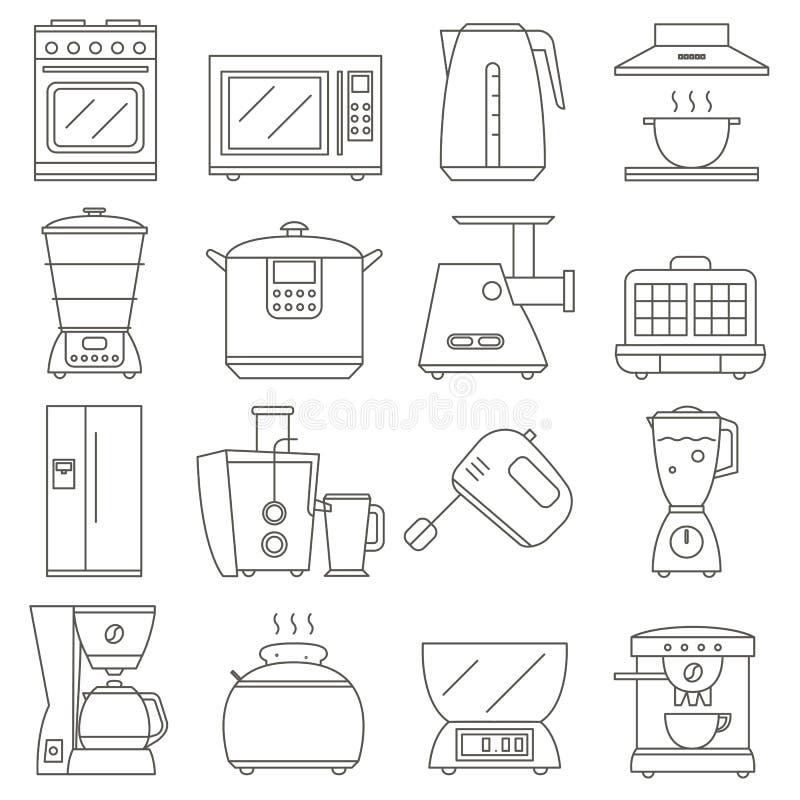 Kitchen Appliances, Modern Flat Stock Illustration - Illustration of ...