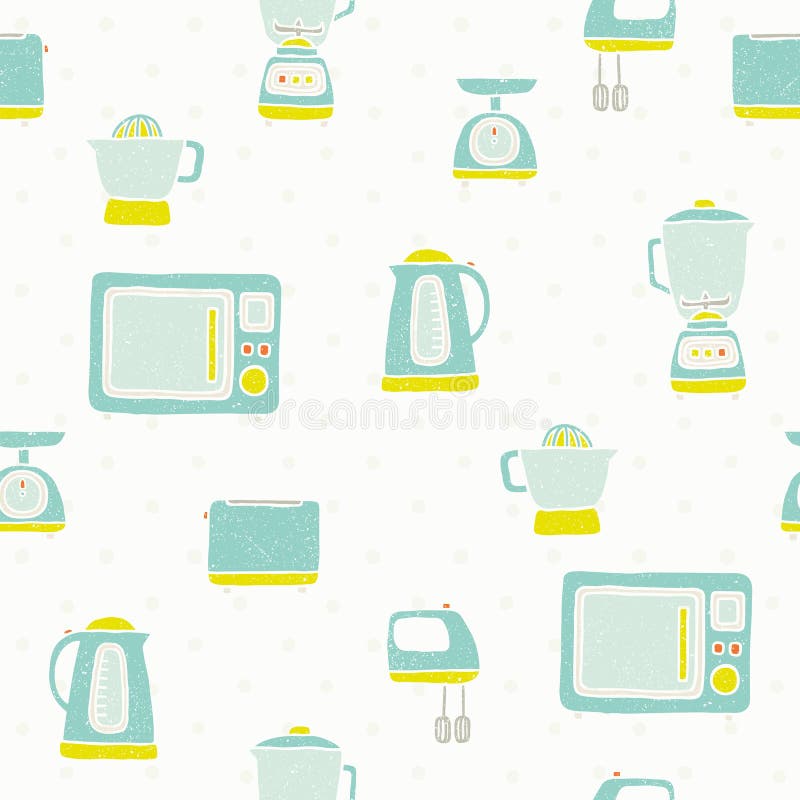 Kitchen appliances pattern stock vector. Illustration of machine - 52141970