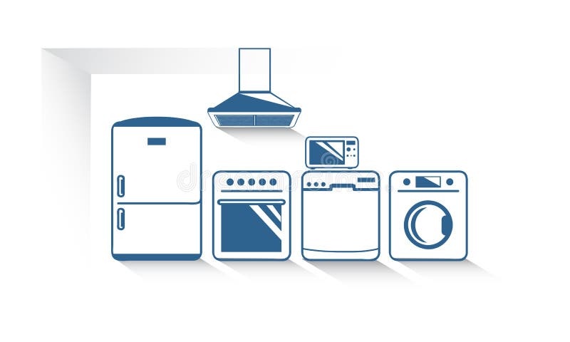 The Kitchen Appliances Vector Graphic Stock Vector - Illustration of ...