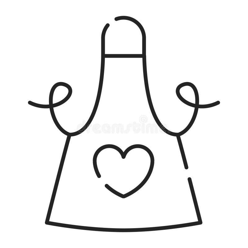 Kitchen Apron Line Icon Vector Isolated Stock Illustration ...