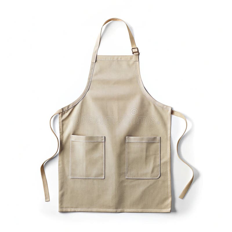 Kitchen Apron with Pockets on White Background Stock Illustration ...