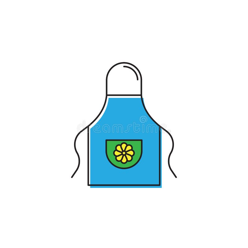 Kitchen Apron Vector Icon Symbol Isolated on White Background Stock ...