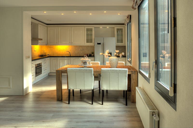 Kitchen area stock image. Image of lamps, floor, decoration - 79189615