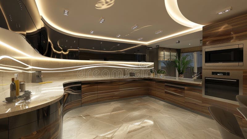 Kitchen Backdrop with Dynamic Patterns Stock Illustration ...