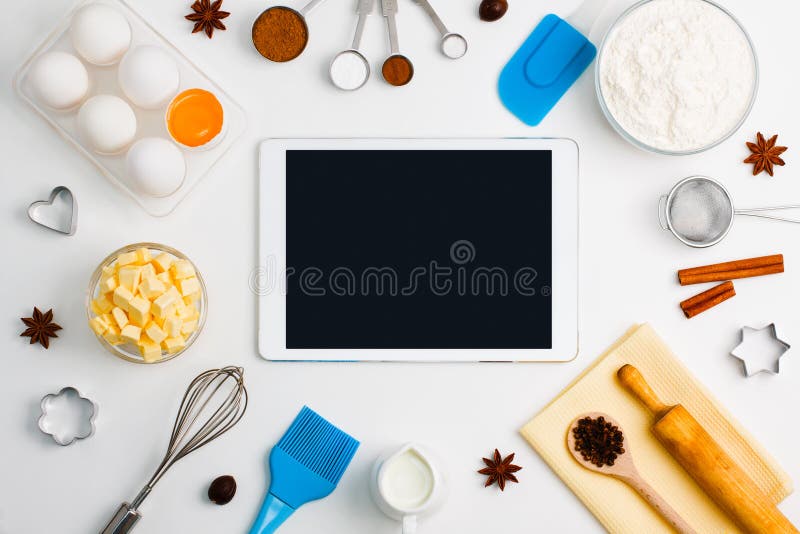 Kitchen Baking Tablet Mobile Application Service Website Mockup Stock ...