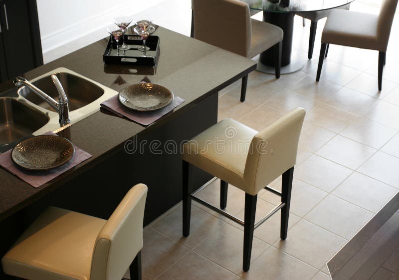 Kitchen with bar stock photo. Image of room, furnished - 2066594