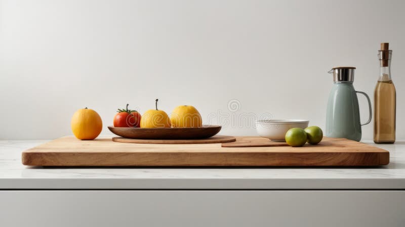 Kitchen Board Top and Side View on a White Background. Stock ...