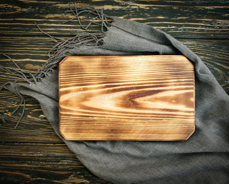 Kitchen Board Towel Menu Frame Border Rustic Wooden Background Empty ...