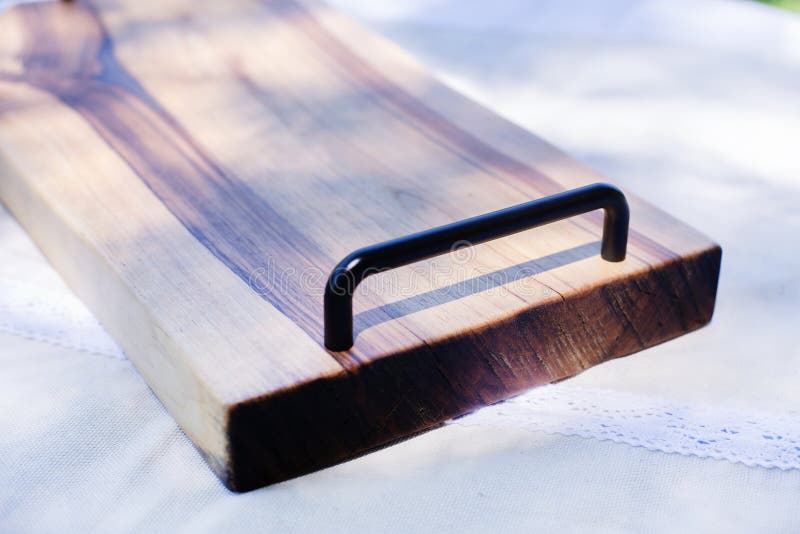 Kitchen Board Tray Made of Walnut Wood. Cutting Board Stock Photo ...