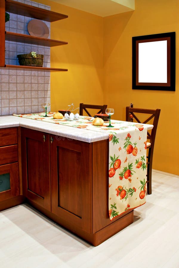 Kitchen breakfast bar stock photo. Image of inside, mirror - 6383904