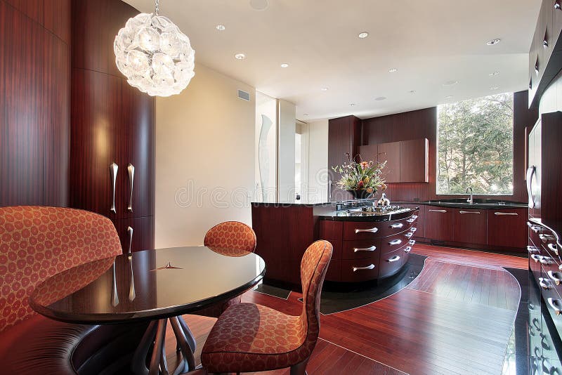 Kitchen with Breakfast Booth Stock Image - Image of decorate, granite ...