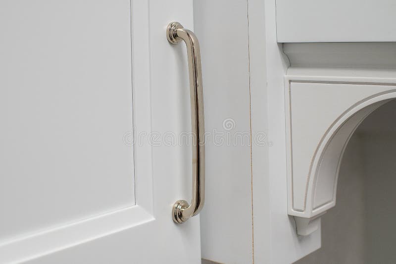 Kitchen Cabinet Handle Wood Design Metal Front Stock Photo - Image of ...