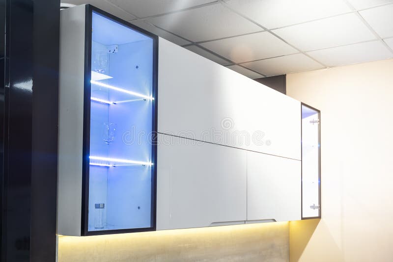 Kitchen Cabinets with Milled Groove instead of Classic Handles Stock ...