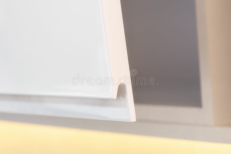 Kitchen Cabinets with Milled Groove instead of Classic Handles Stock ...