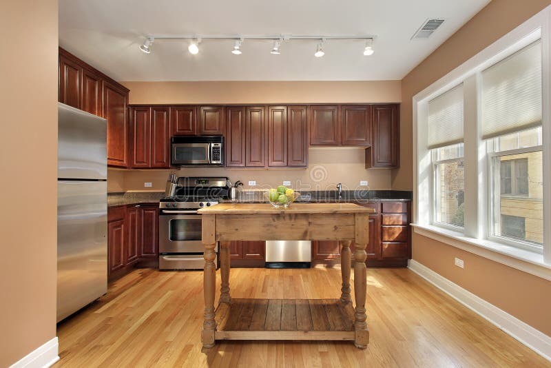 Kitchen with center island stock photo. Image of furnishings - 29174540