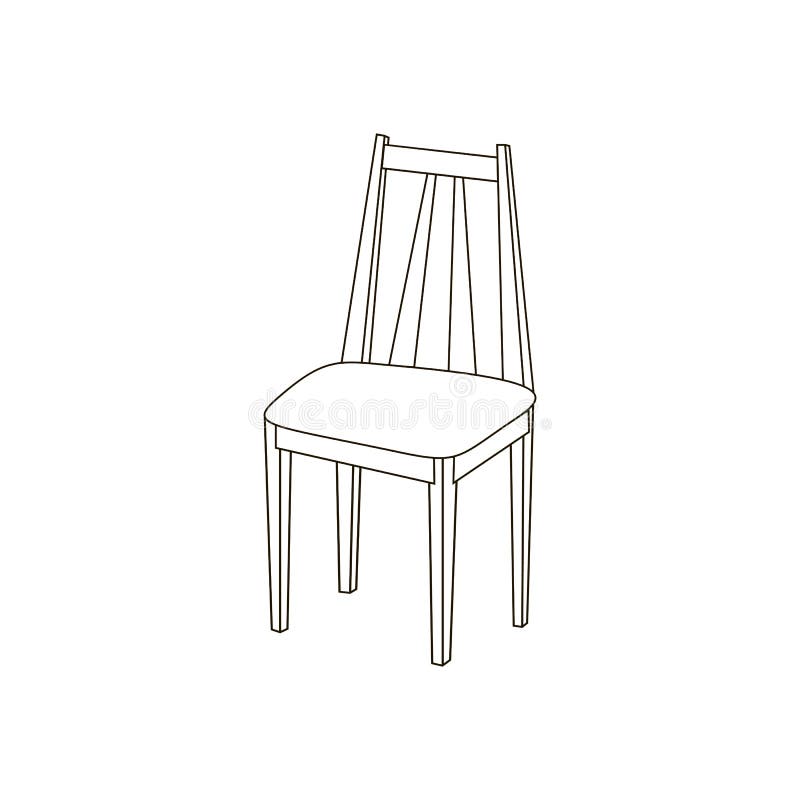 Kitchen Chair Illustration Path Stock Vector - Illustration of ...