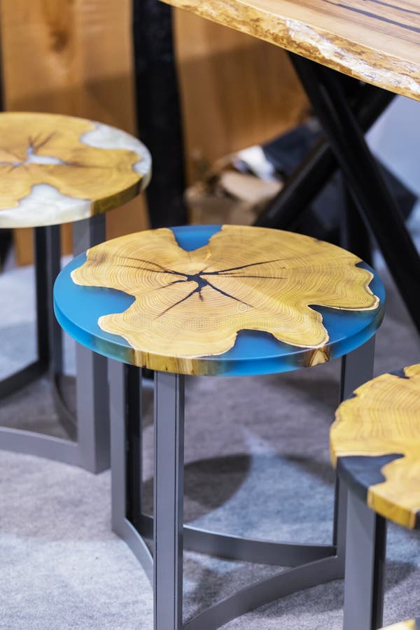 Kitchen Chair Made of Epoxy Resin and Wood Cut, Epoxy Interior Design ...