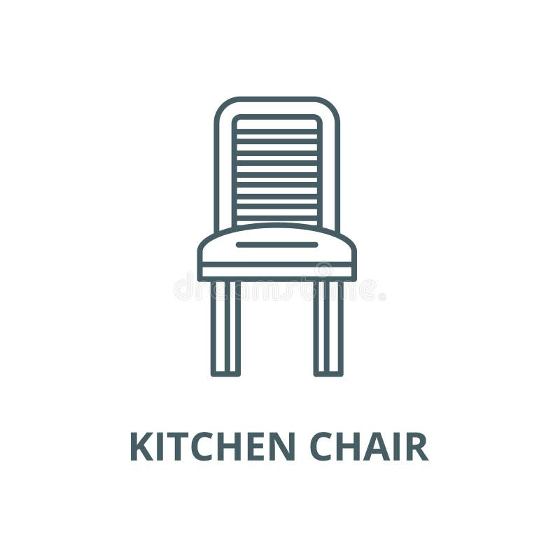 Kitchen Chair Vector Line Icon, Linear Concept, Outline Sign, Symbol ...